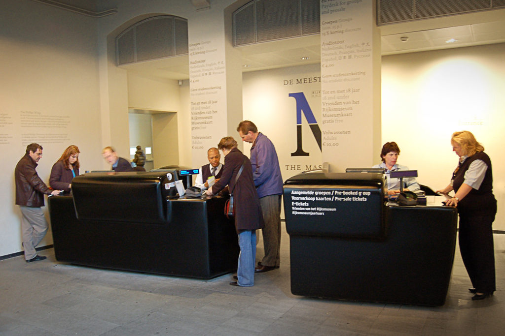 Unique hand-made fibreglass Rijksmuseum entrance desks.